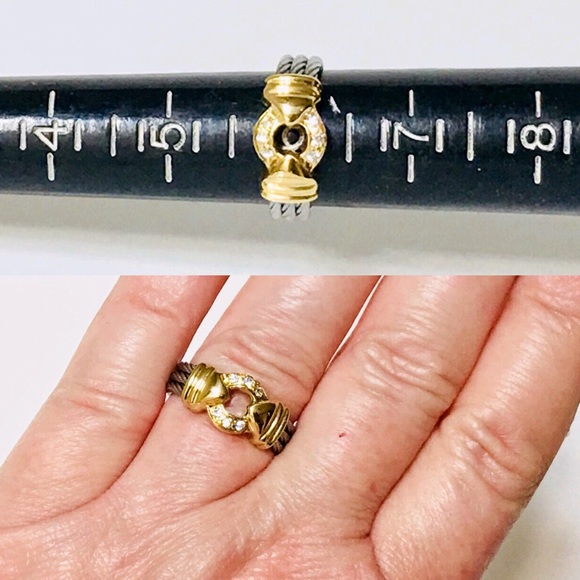 Charriol | Jewelry | Charriol Three Row Cable Diamond Nautical Ring ...